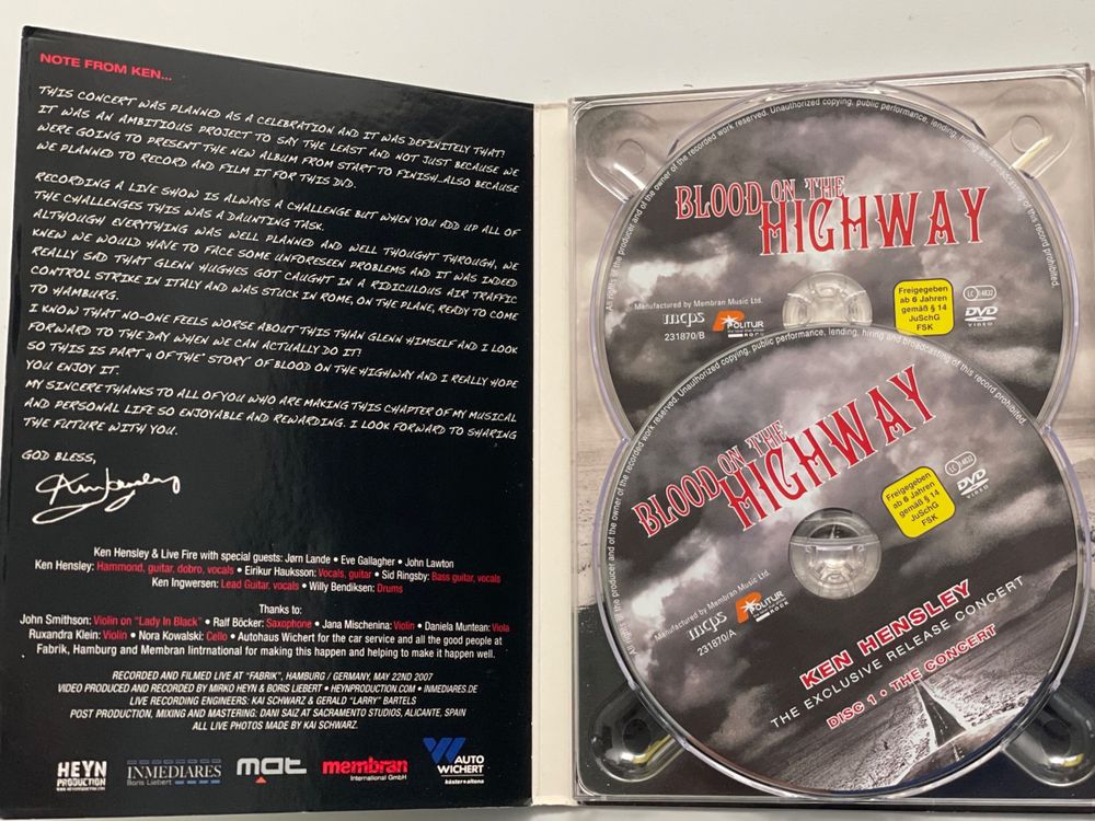 Ken Hensley – Blood On The Highway 2-DVD - Hard Rock - Top (Gebraucht ...