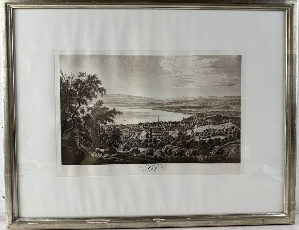 Alte Ansicht von Zug Echtgoldrahmen aus Galerie Widmer Nachl (Gebraucht) in Neuhausen am ...