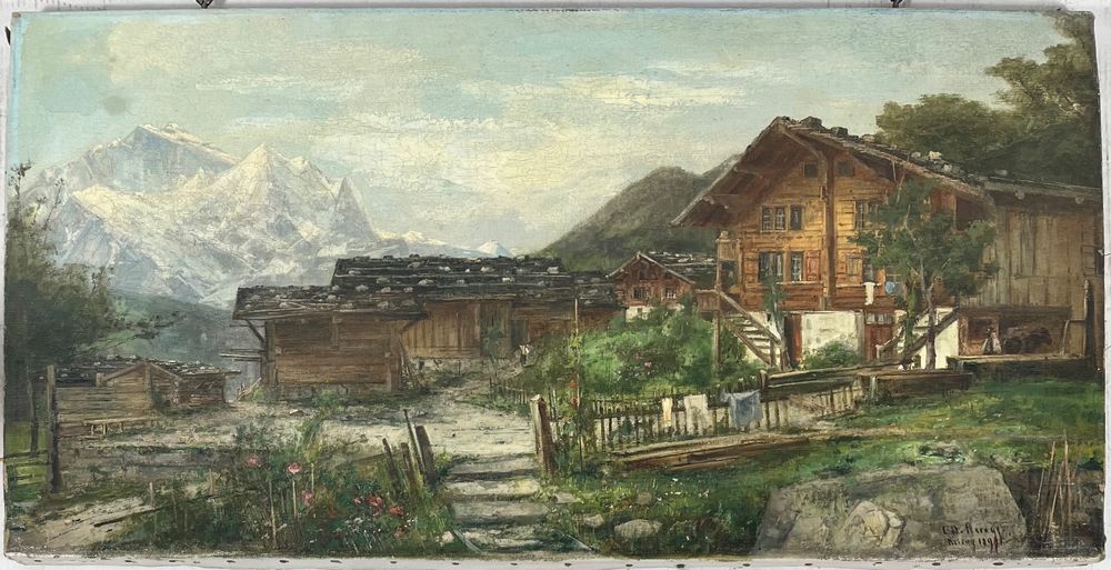 Antike Bauernhof Ansicht Ölgemälde, Unl. Signiert (Gebraucht) in Root für CHF 34 – nur Abholung ...