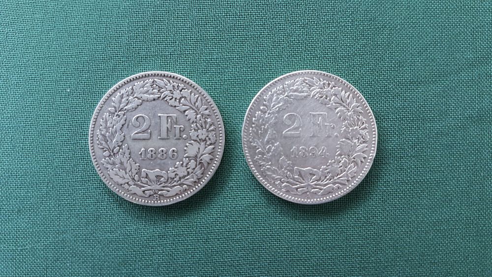 2 x 2 Franken Silbermünzen 1886 und 1894 ab nur 1 Franken !! | Kaufen ... 2 x 2 Franken Silbermünzen 1886 und 1894 ab nur 1 Franken !! | Kaufen ...