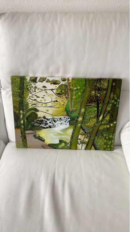 Ölgemälde Wald und Bach auf Leinwand (Gebraucht) in Schlieren für CHF 25 – nur Abholung auf ...