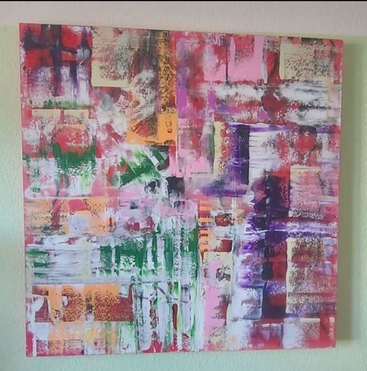 Bild,Abstrakt,Farbenfroh,von mir selbstgemalt 100×100 (Neu (gemäss Beschreibung)) in Riehen für ...