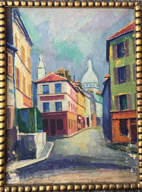 Gemälde Strassenszene unleserlich sign. | Kaufen auf Ricardo