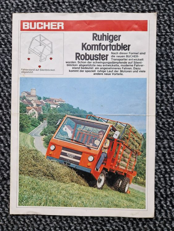 Original Prospekt Bucher Transporter, Motormäher, Fiat (Gebraucht) in ...