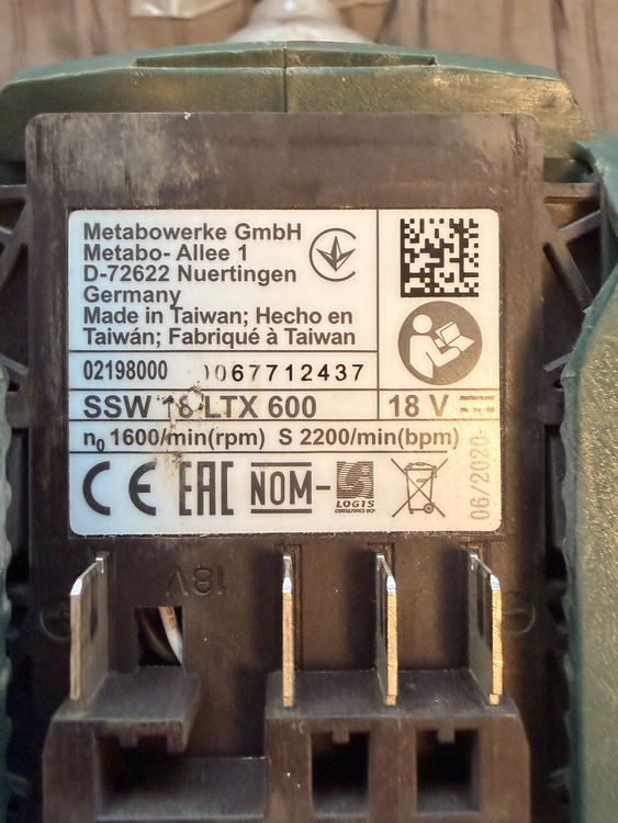 Metabo SSW 18 LTX 600 Akku Schlagschrauber CAS System (Gebraucht) in ...