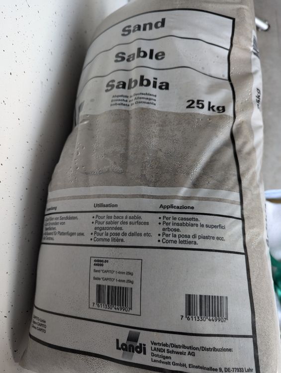 7 x 25kg Sandsäcke original verpackt (Neu und originalverpackt) in Schlatt TG für CHF 10 – nur ...