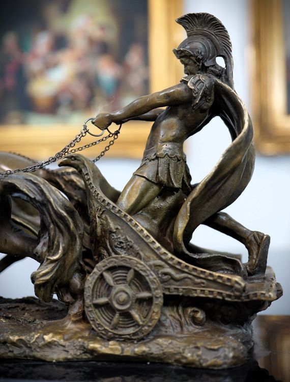 BRONZE SKULPTUR ACHILLES TROJA STREITWAGEN MYTHOLOGIE | Kaufen auf Ricardo