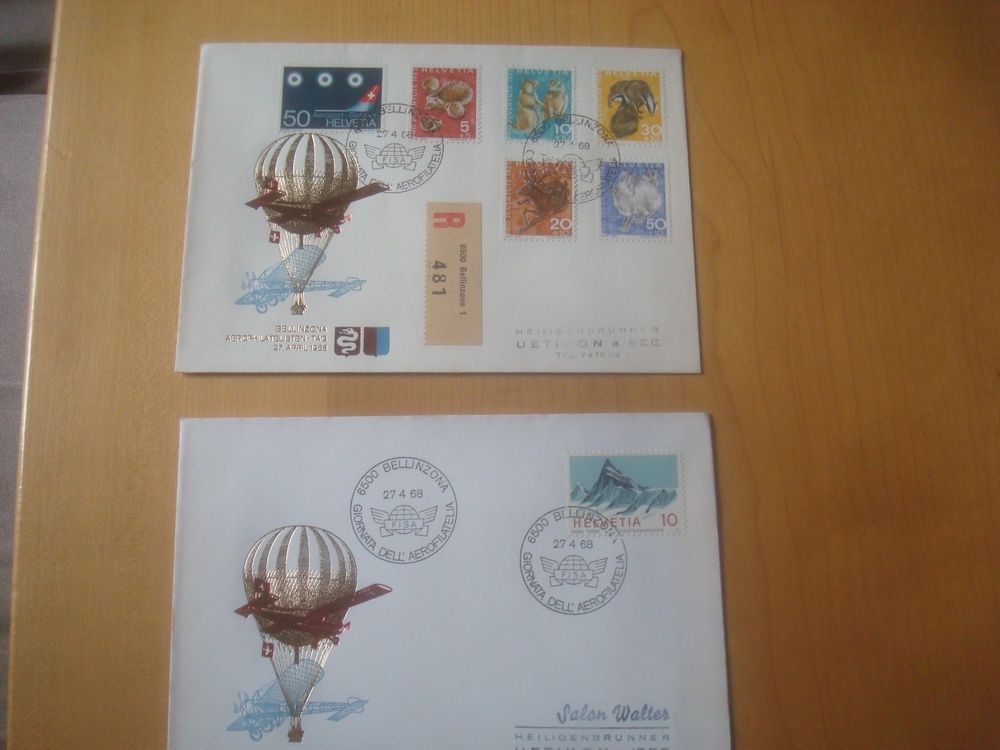 FLUG 1968 Giornata dell'aerofilatelia 2 Belege Bellinzona (Gebraucht ...
