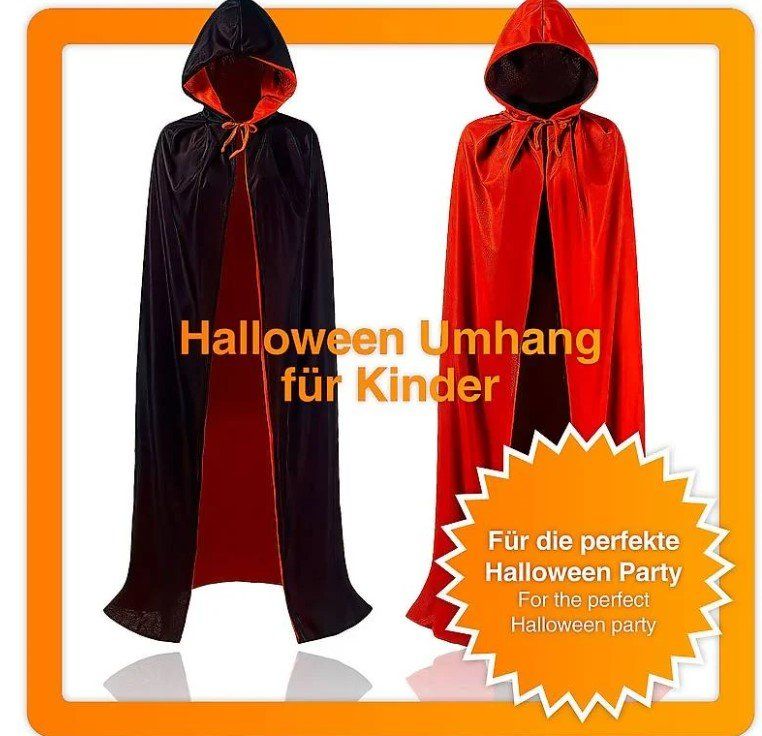 Halloween Kostüm Vampir Umhang Mantel Kaputz Mante (Neu (gemäss ...