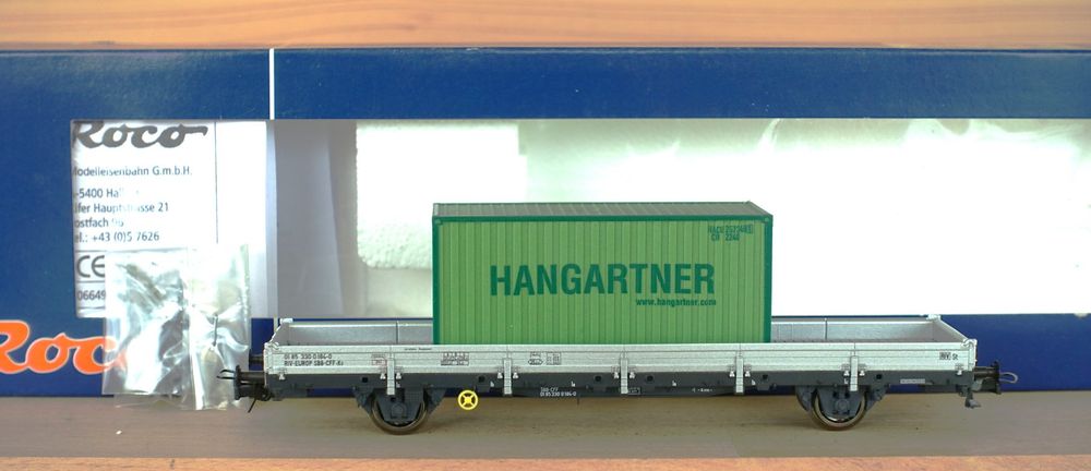 SBB-CFF Ks mit Hangartner Container. Roco Art. 66490, AC. (Gebraucht ...