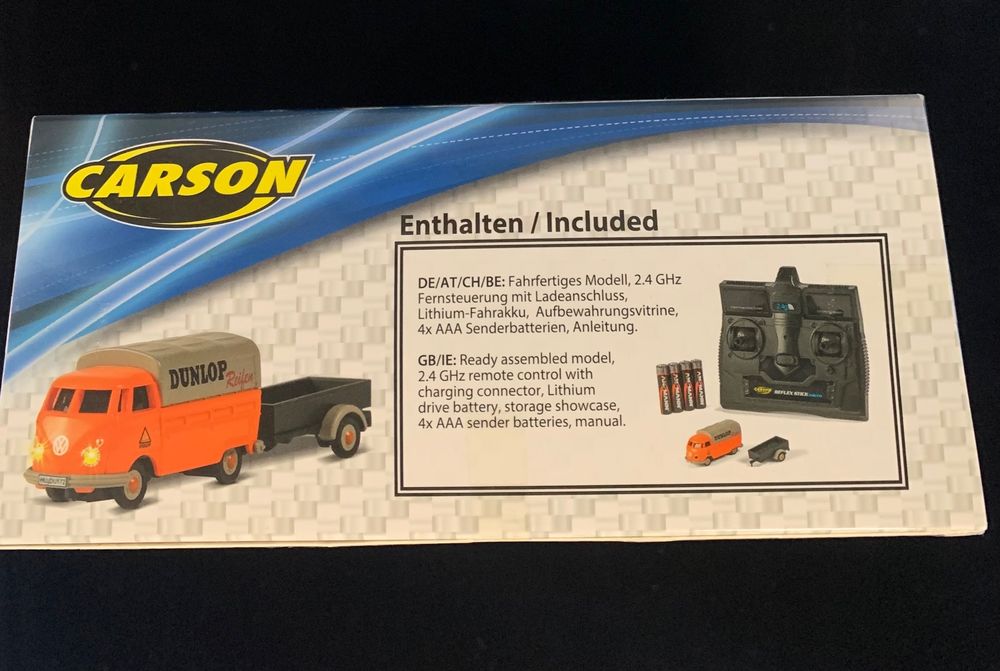 RC Modell Carson VW T1 Bus "Dunlop" mit Anhänger, M 1:87 (Neu und ...