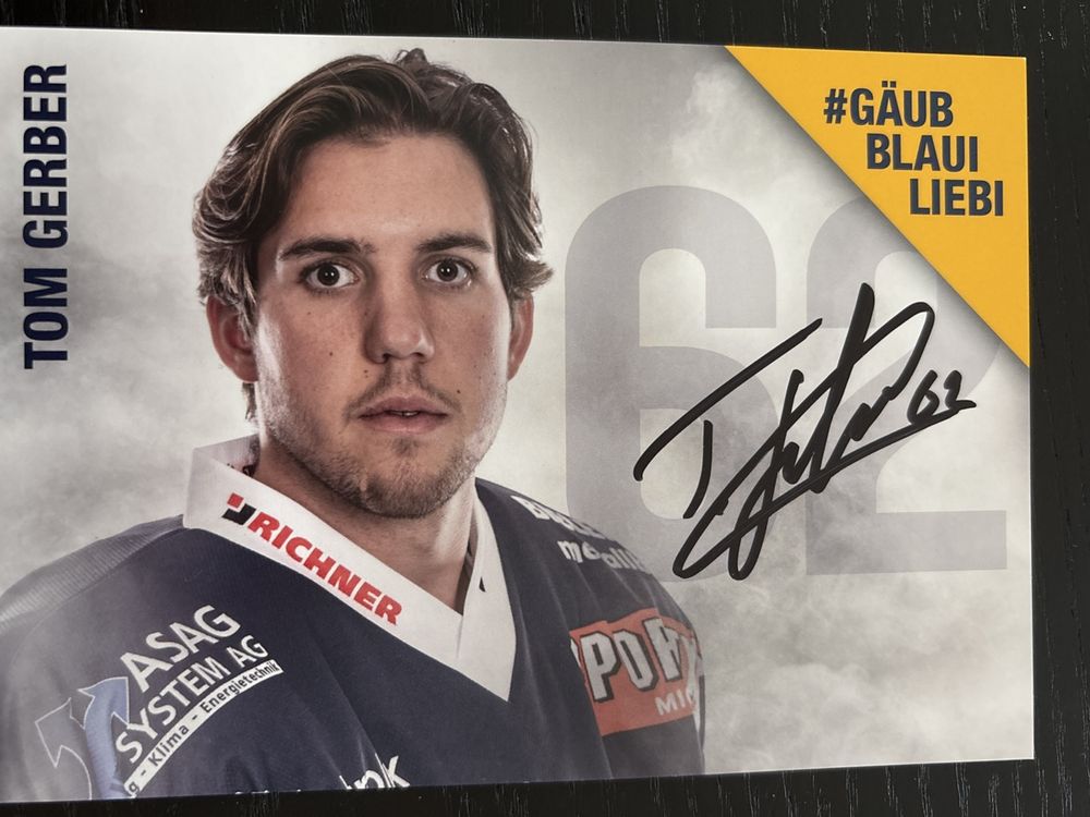 Autogrammkarte Tom Gerber SCL Langenthal signiert (Gebraucht) in ...