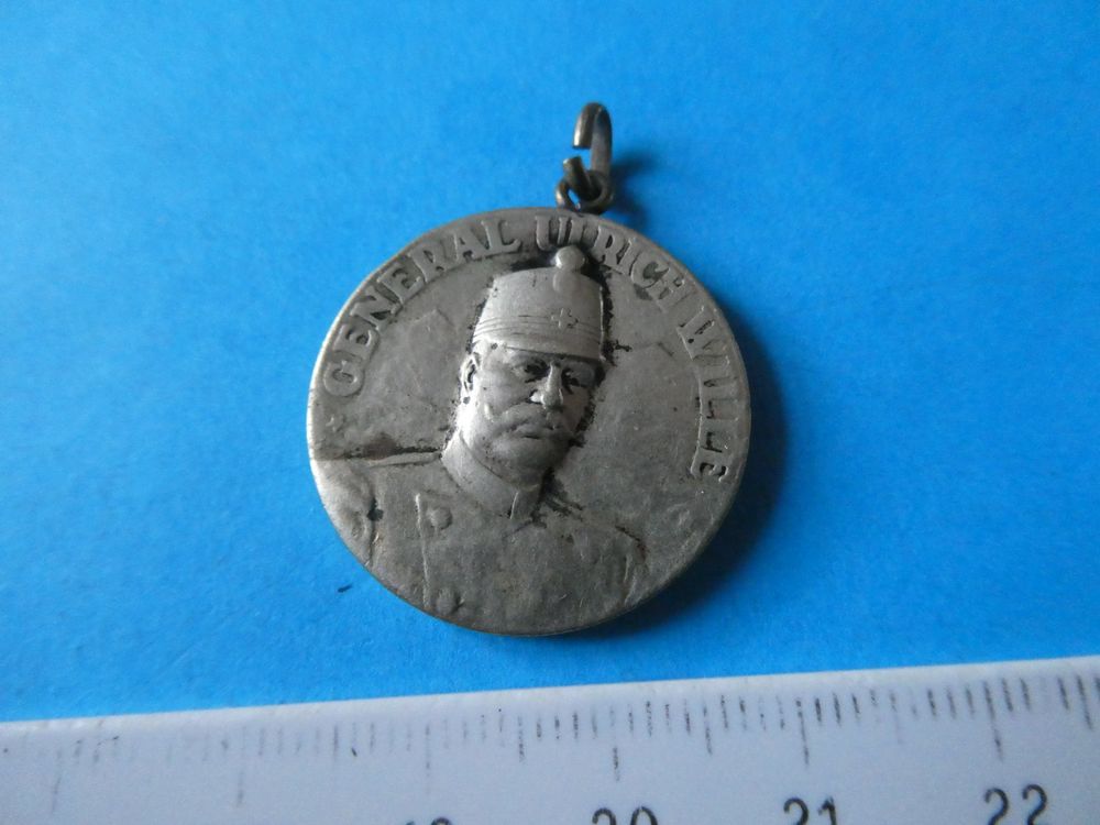 Schweiz 1914, Medaille 27 mm, General Ulrich Wille (Gebraucht) in Hinterforst für CHF 1 – mit ...