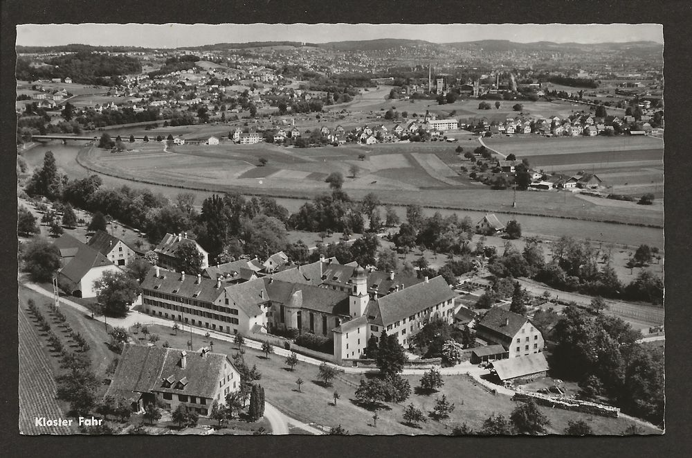 Fahr Kloster + Dorf PLZ 8109 Flugaufnahme alte Karte (Neu (gemäss ...