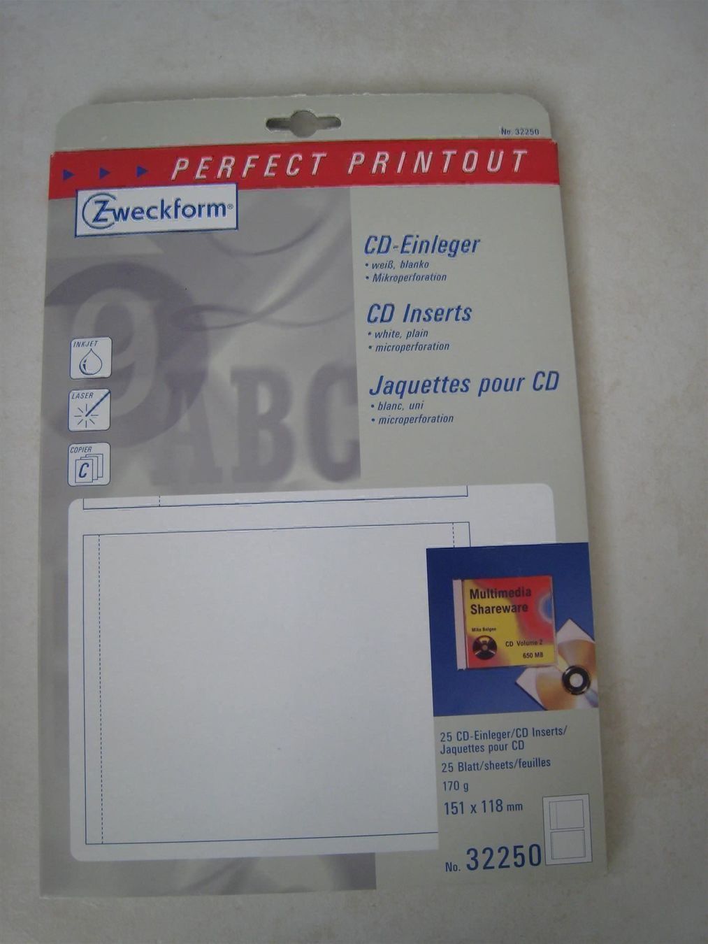 Avery Zweckform 32250 CD/DVD insert (Neuf avec emballage d'origine) à Villaz-St-Pierre pour CHF ...