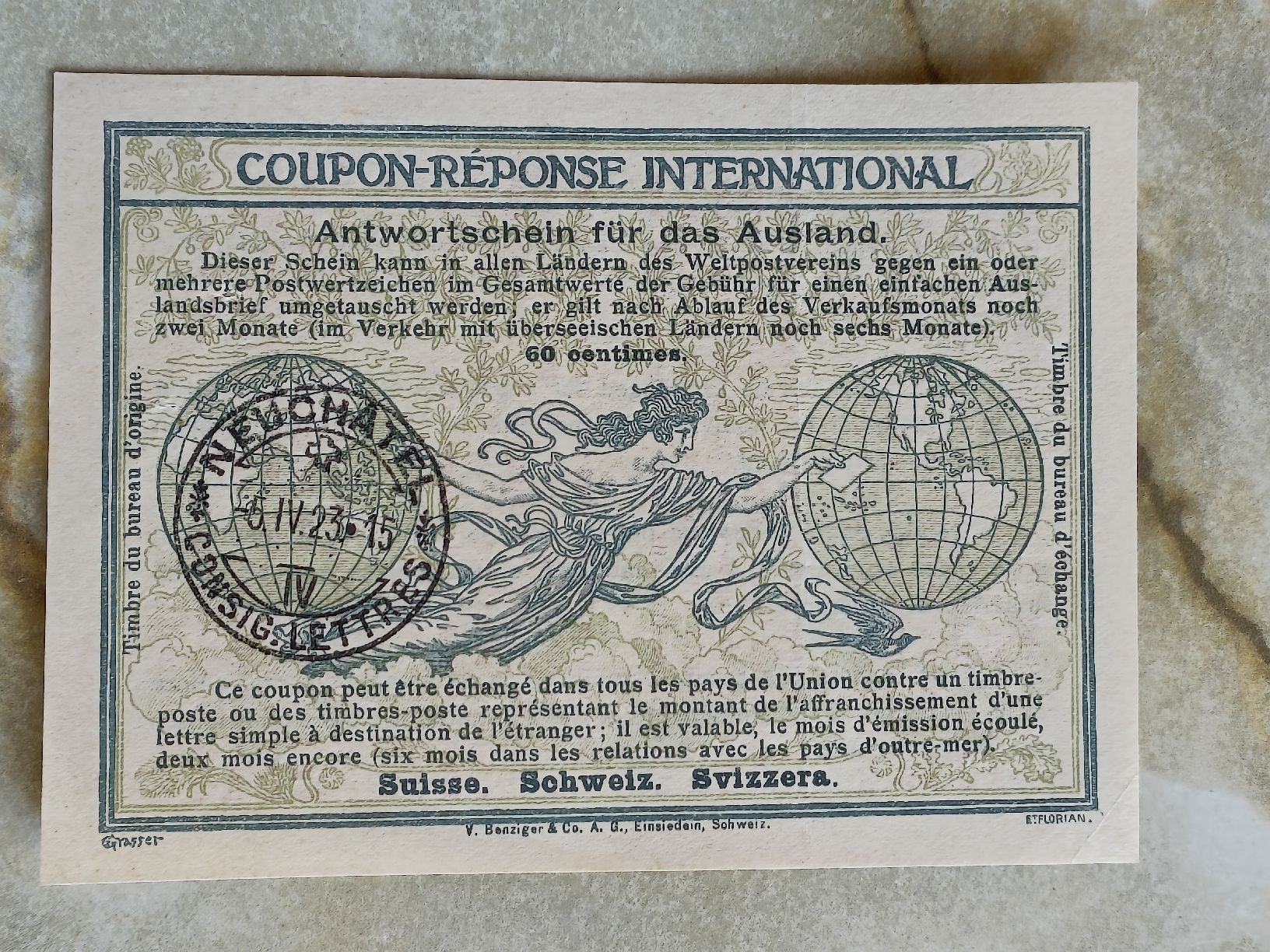 Coupon International Antwortschein für das Ausland von 1923 (Gebraucht ...