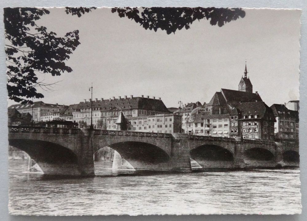 Basel, Mittlere Rheinbrücke mit Martinskirche | Kaufen auf Ricardo