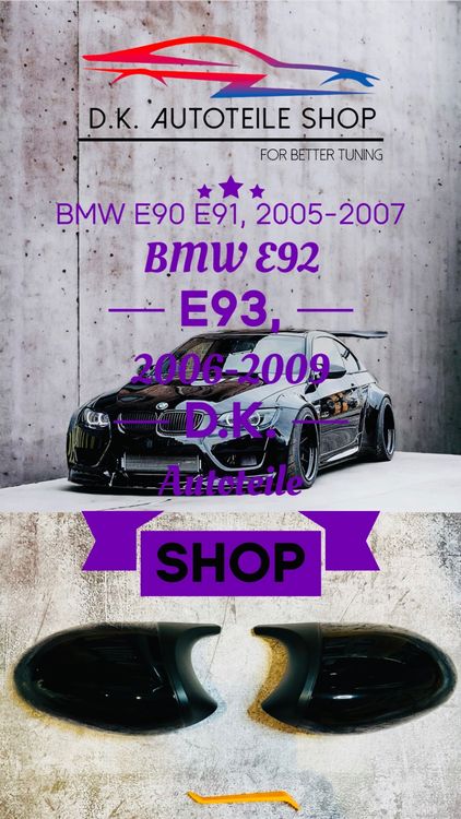 BMW M Spiegelkappen Carbon Look für 3 Serie E90 E91 E92 E93 | Kaufen ...