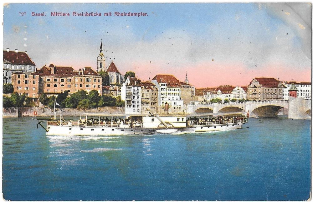 Basel Mittlere Rheinbrücke mit Rheindampfer (Gebraucht) in Olten für CHF 5 – mit Lieferung auf ...
