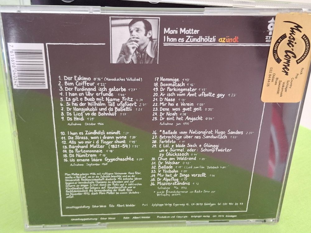 CD Mani Matter - I han es Zündhölzli azündt - (Gebraucht) in Aarberg ...