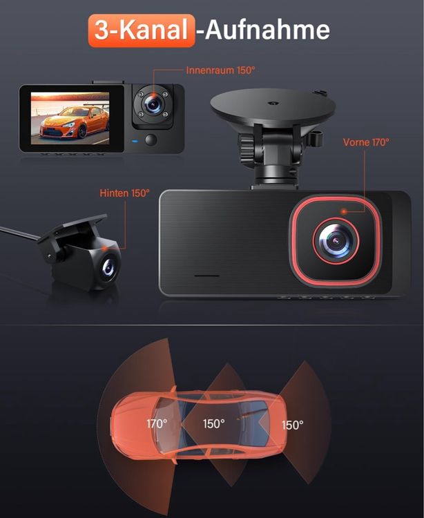 Dashcam auto vorne und hinten mit 64gb Sensor Bewegung G Sen | Kaufen auf Ricardo