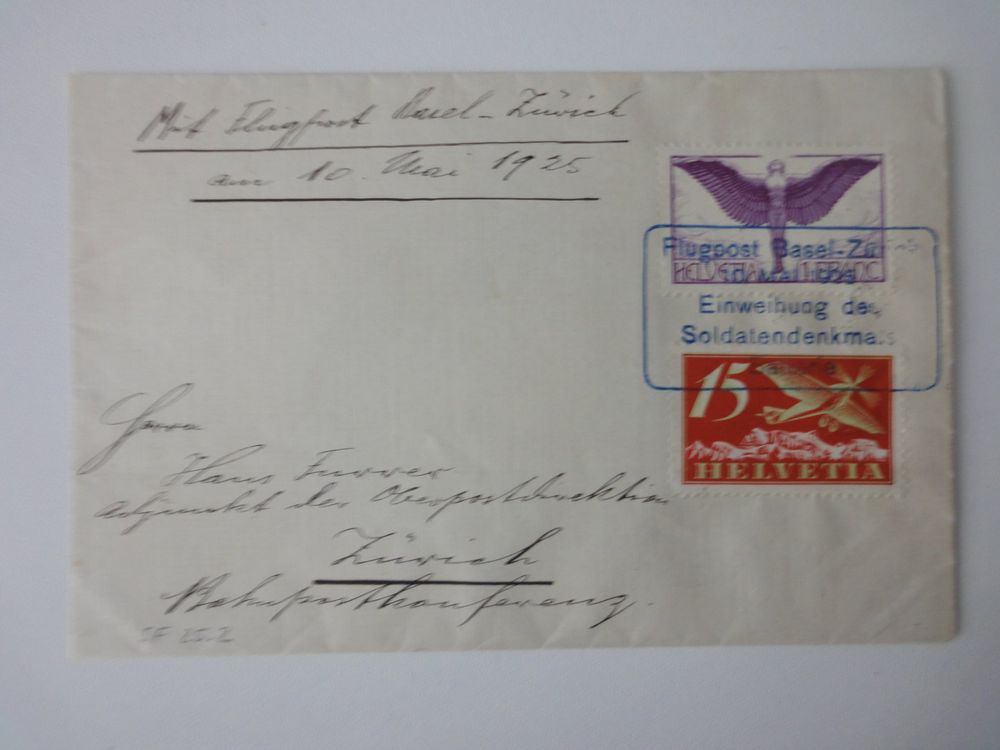 41.) Flugpost Basel - Zürich am 10.5.1925 | Kaufen auf Ricardo