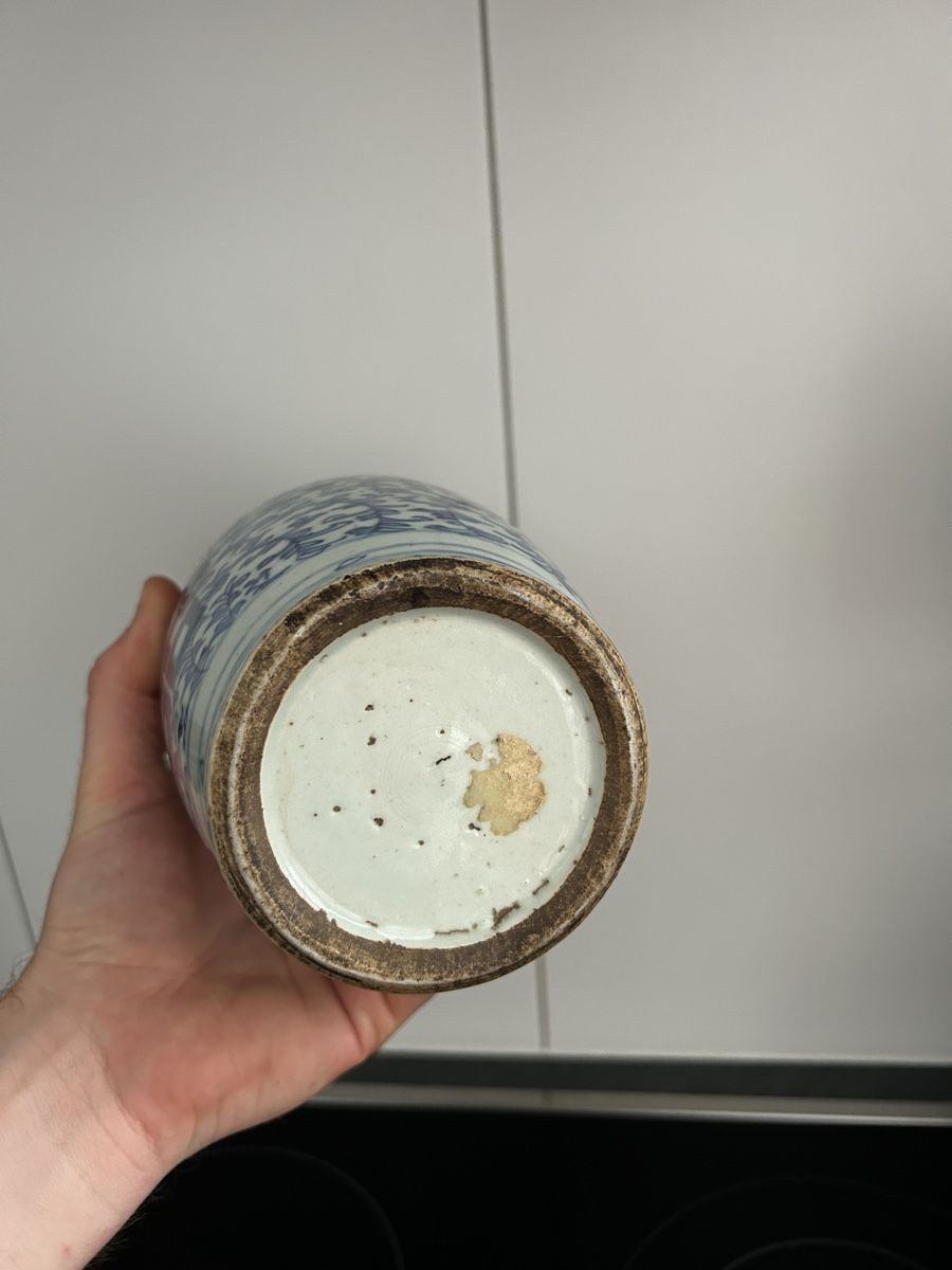 Vase Chinois Antique en Porcelaine Bleue et Blanche Unique (D'occasion ...