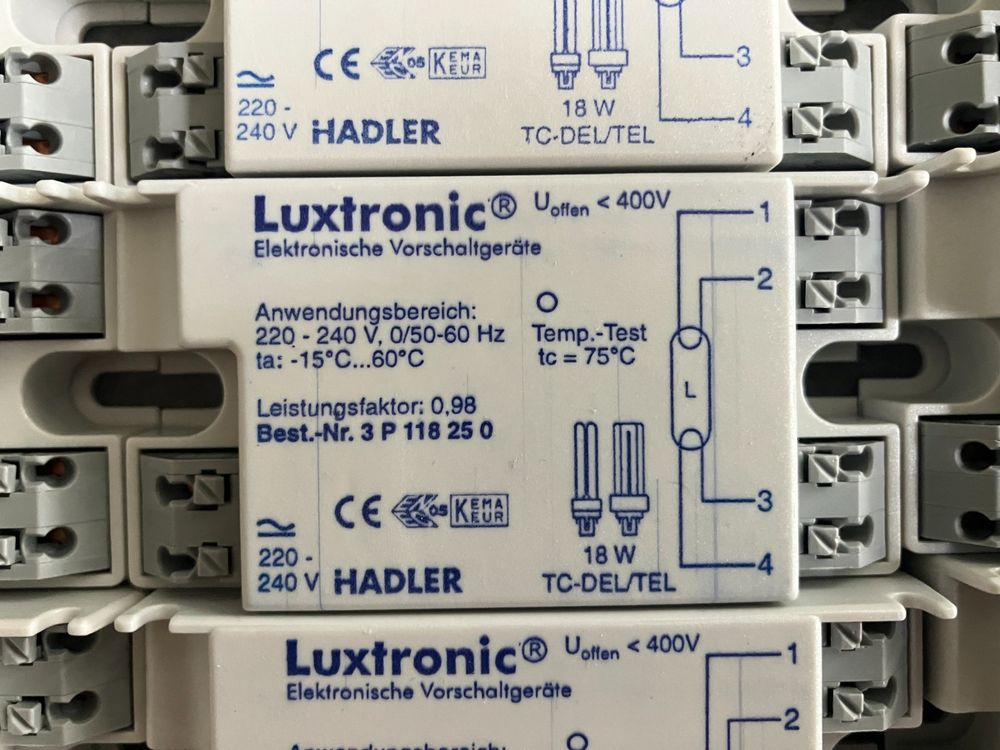 19 Stück EVG Luxtronic für FL-Lampen mit Sockel G24q2 18 W (Gebraucht ...