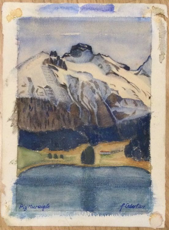 Francois LEBERT (1948) Berglandschaft Aquarell (Gebraucht) in Root für ...