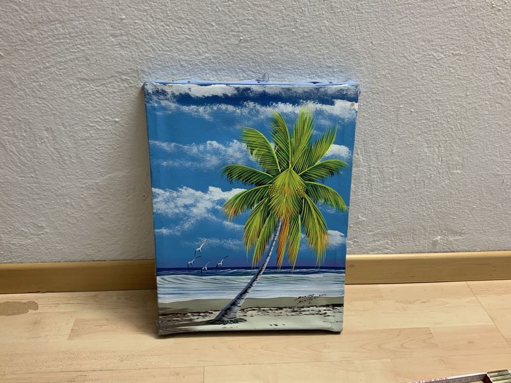 Bild Deko Palme Strand Kunst PREISHAMMER | Kaufen auf Ricardo