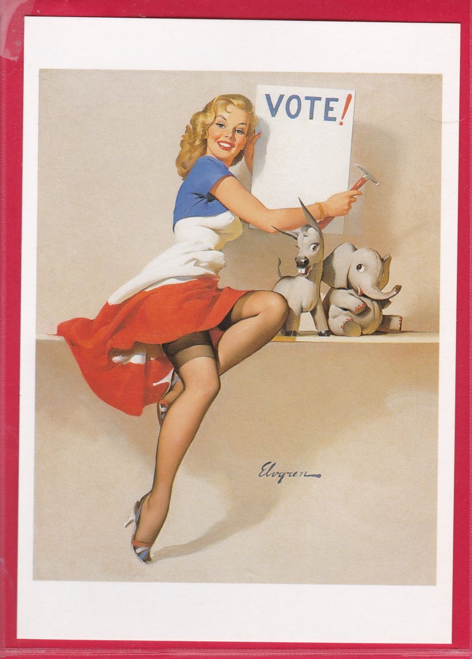 PIN UP GIRL,GIL ELVGREN, IT'S UP TO YOU, 1958, 11.3 X 16.2cm (Gebraucht ...
