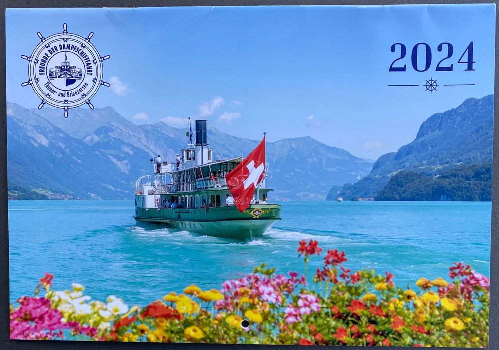 Kalender 2024 „FREUNDE DER DAMPFSCHIFFFAHRT THUN / BRIENZ“ (Neu und originalverpackt) in ...