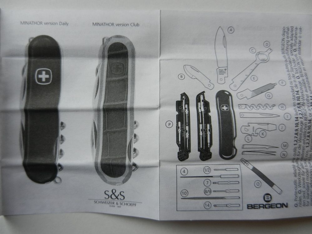 Couteau Suisse Wenger Expert horloger - Minathor Bergeon NEU (Neu und ...