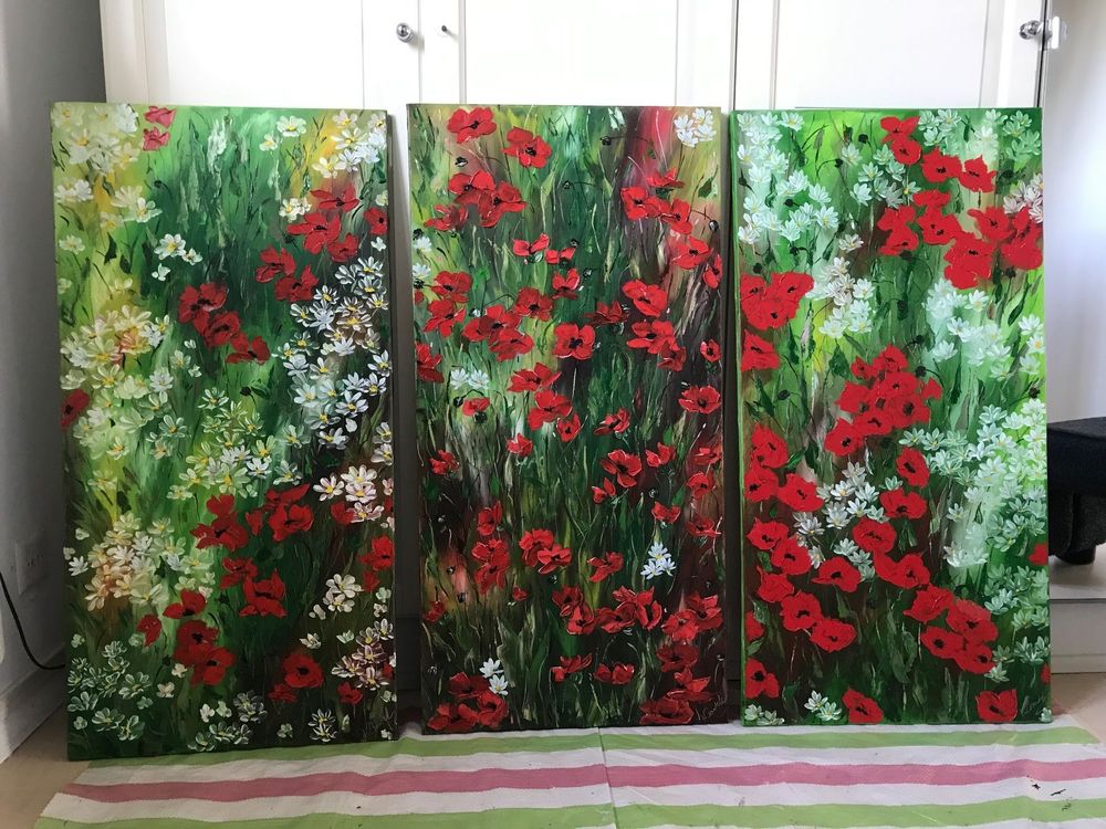 Triptychon. Ölgemälde je 50x100cm | Kaufen auf Ricardo
