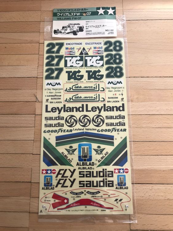 Vintage Tamiya Williams FW07 Decals | Kaufen auf Ricardo