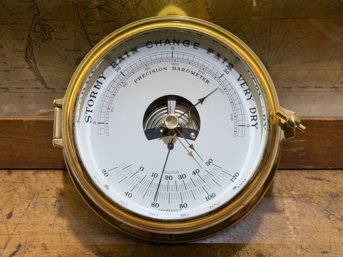 Schiffsbarometer in Messing Gehäuse Maden in Germany Top! (Gebraucht ...