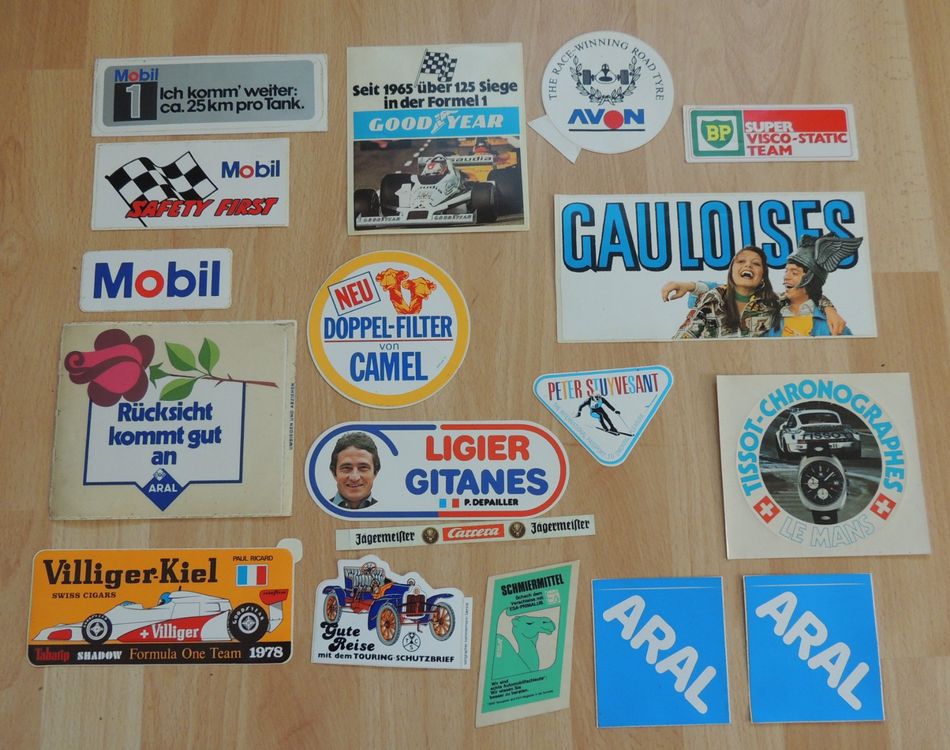 Konvolut Autosport Zigaretten Aufkleber Sticker Abziehbilder (Gebraucht ...