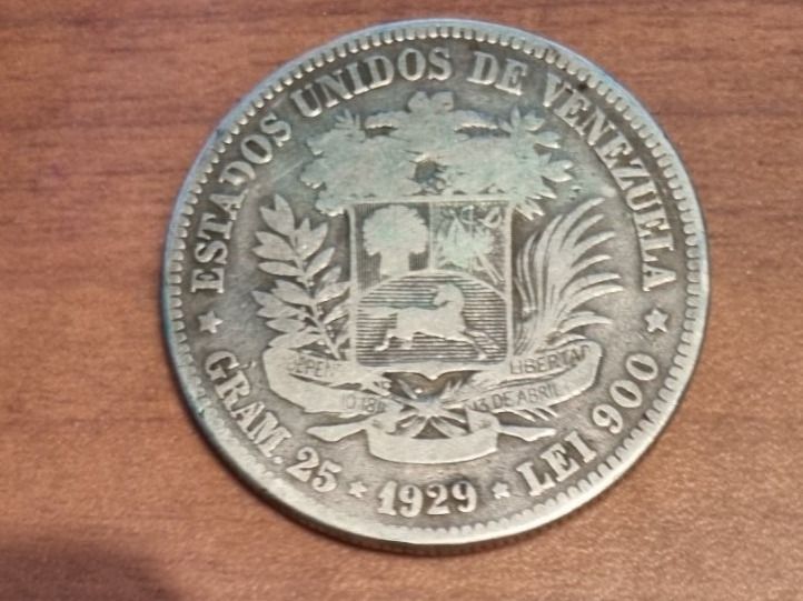 Venezuela 5 Bolivar 1929 in Silber (Gebraucht) in Bure für CHF 25 – mit ...