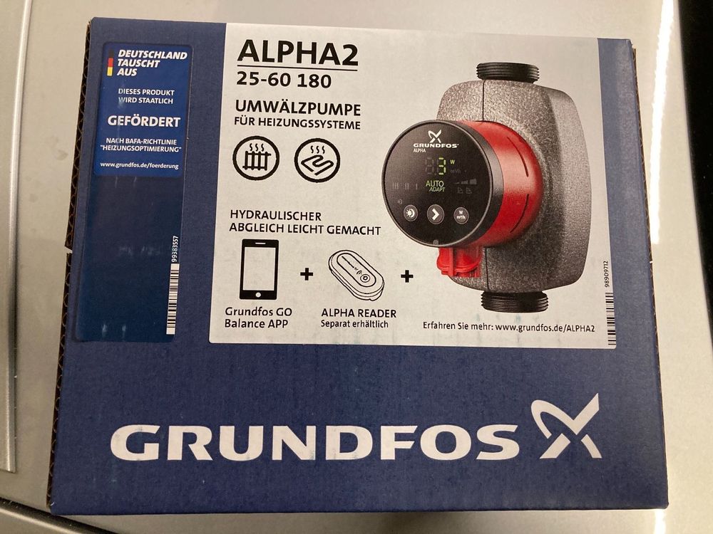 Grundfos Umwälzpumpe Alpha 2 25-60 /180 (Neu und originalverpackt) in Hunzenschwil für CHF 229 ...
