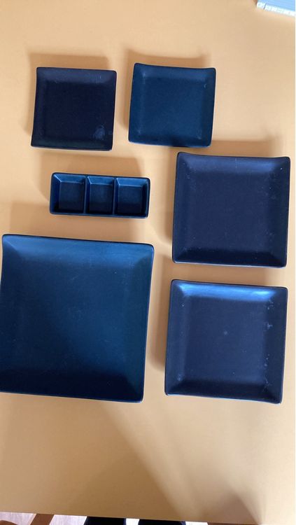 Stilvolles Sushi-Teller-Set, schwarz,6 teilig (Gebraucht) in Biel ...