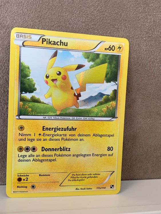 Pikachu Secret Rare DE Pokemon Schwarz & Weiß 115/114 (Gebraucht) in Fislisbach für CHF 35 – mit ...