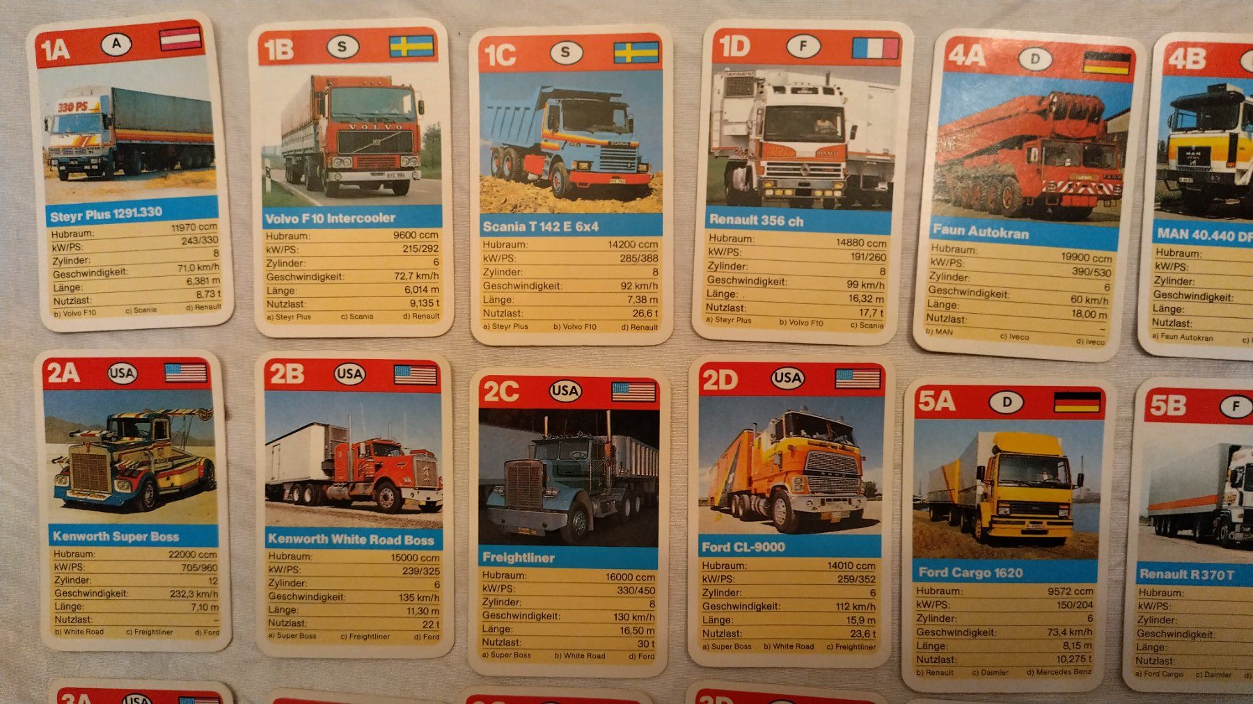 Mini Auto Quartett - Trucks / 24 Karten ab Fr. 3.- /komplett (Gebraucht ...