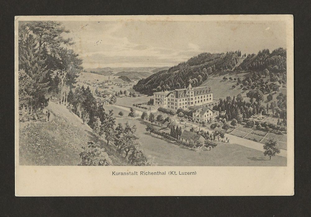 1917 RICHENTHAL Kuranstalt Luzern alte Karte nach VILLMERGEN (Gebraucht ...
