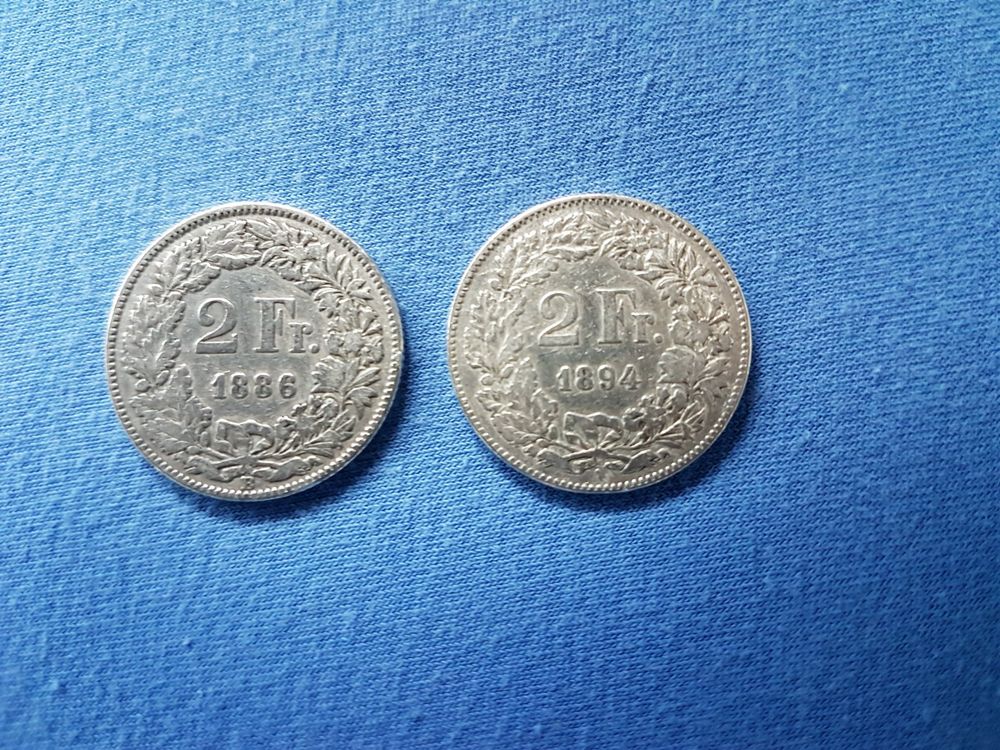 2 x 2 Franken Silbermünzen 1886 und 1894 ab nur 1 Franken !! | Kaufen ... 2 x 2 Franken Silbermünzen 1886 und 1894 ab nur 1 Franken !! | Kaufen ...