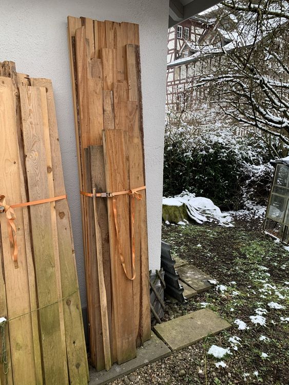 Holz-Seitenbretter parallel Lärche 27st. Versch. Längen (Gebraucht) in ...