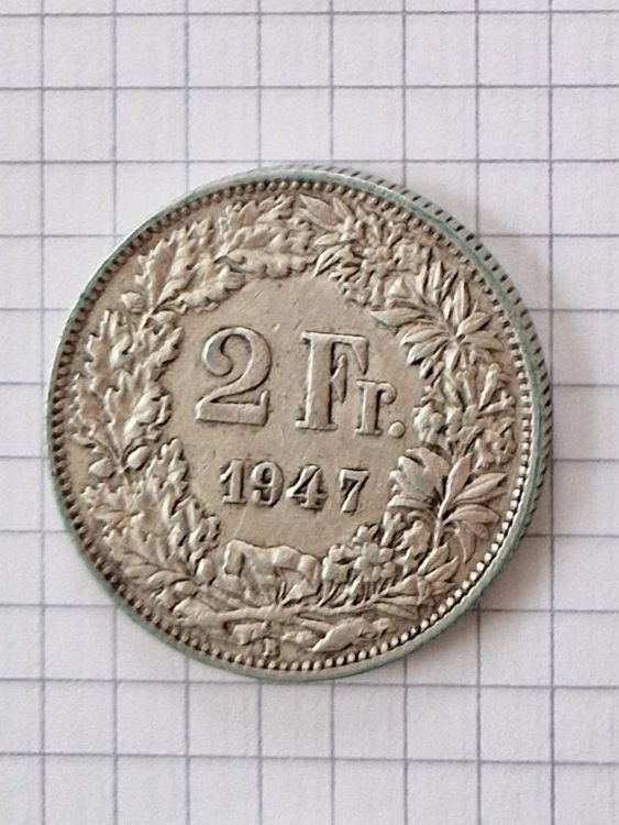 2.-- Fr Münze 1947 (Gebraucht) in Zürich für CHF 5 – mit Lieferung auf ...