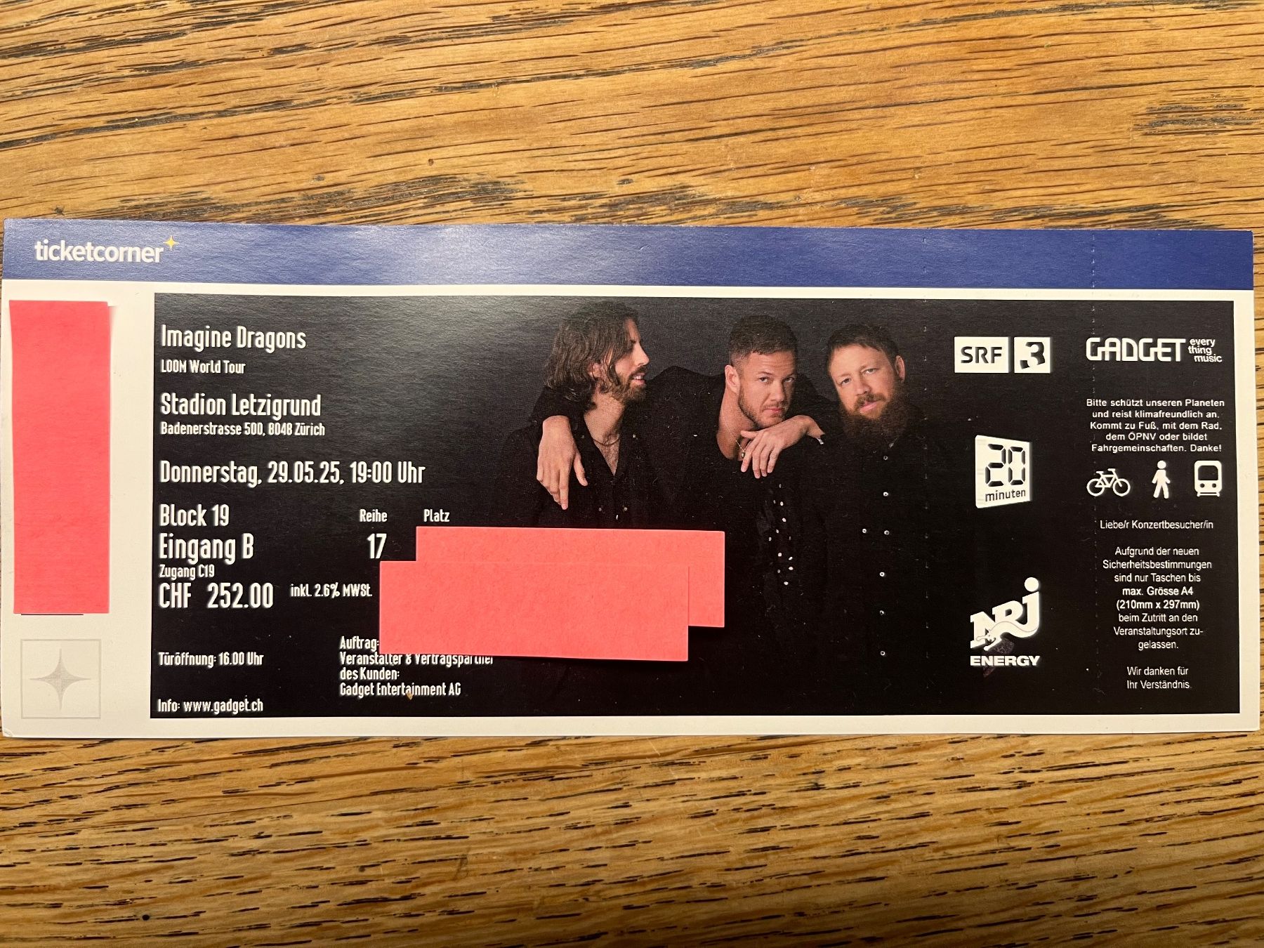 Imagine Dragons Tickets, Zürich 29. Mai 2025 (Neu (gemäss Beschreibung)) in hünibach für CHF 200 ...