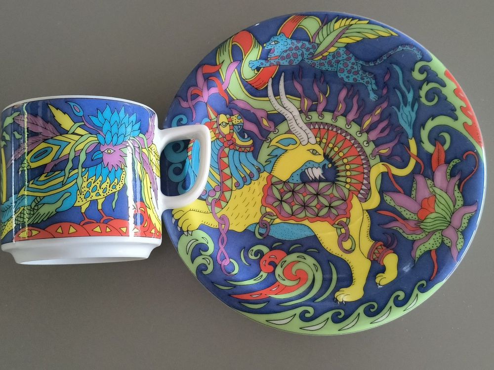 BOPLA Espressotasse PAVONE & Teller LEONE FANTASIA | Kaufen auf Ricardo