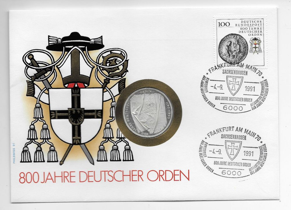 Münzbrief 800Jahre Deutscher Orden 1991 (Neu (gemäss Beschreibung)) in Hefenhofen für CHF 10 ...