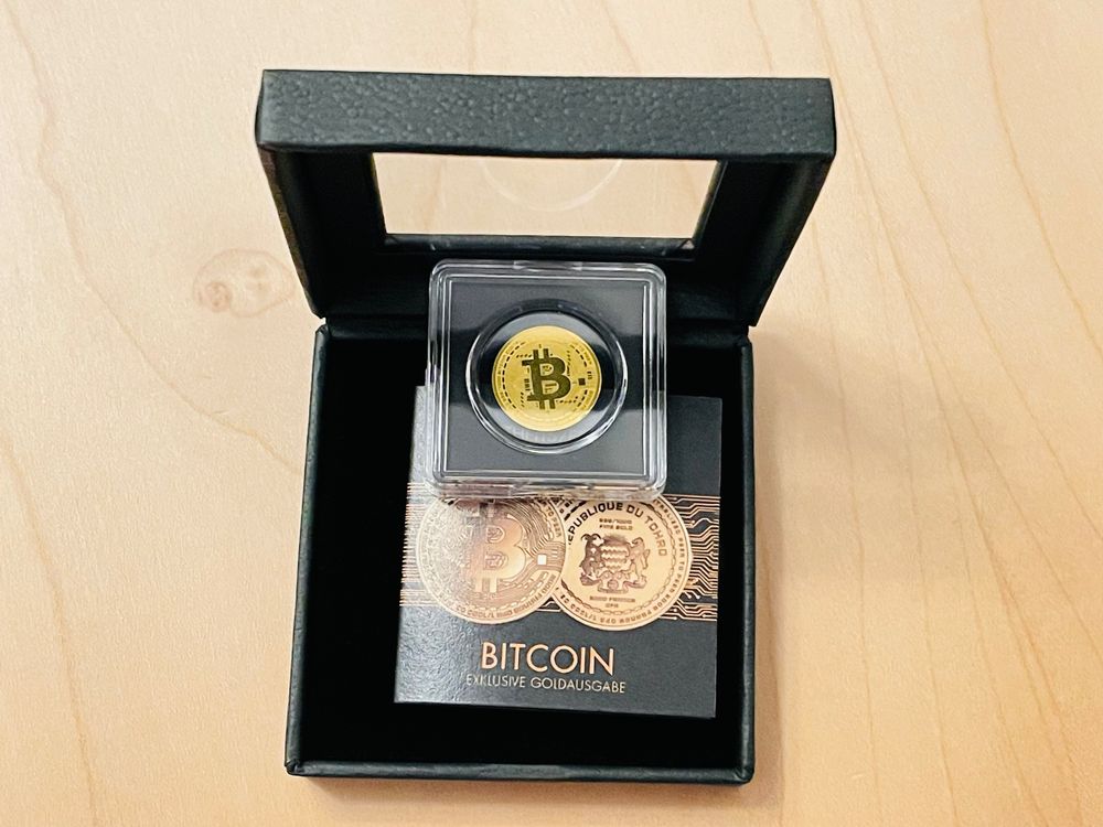 ⭐ 1/1000 OZ - BITCOIN Goldmünze - Gold 999 (Neu und originalverpackt ...